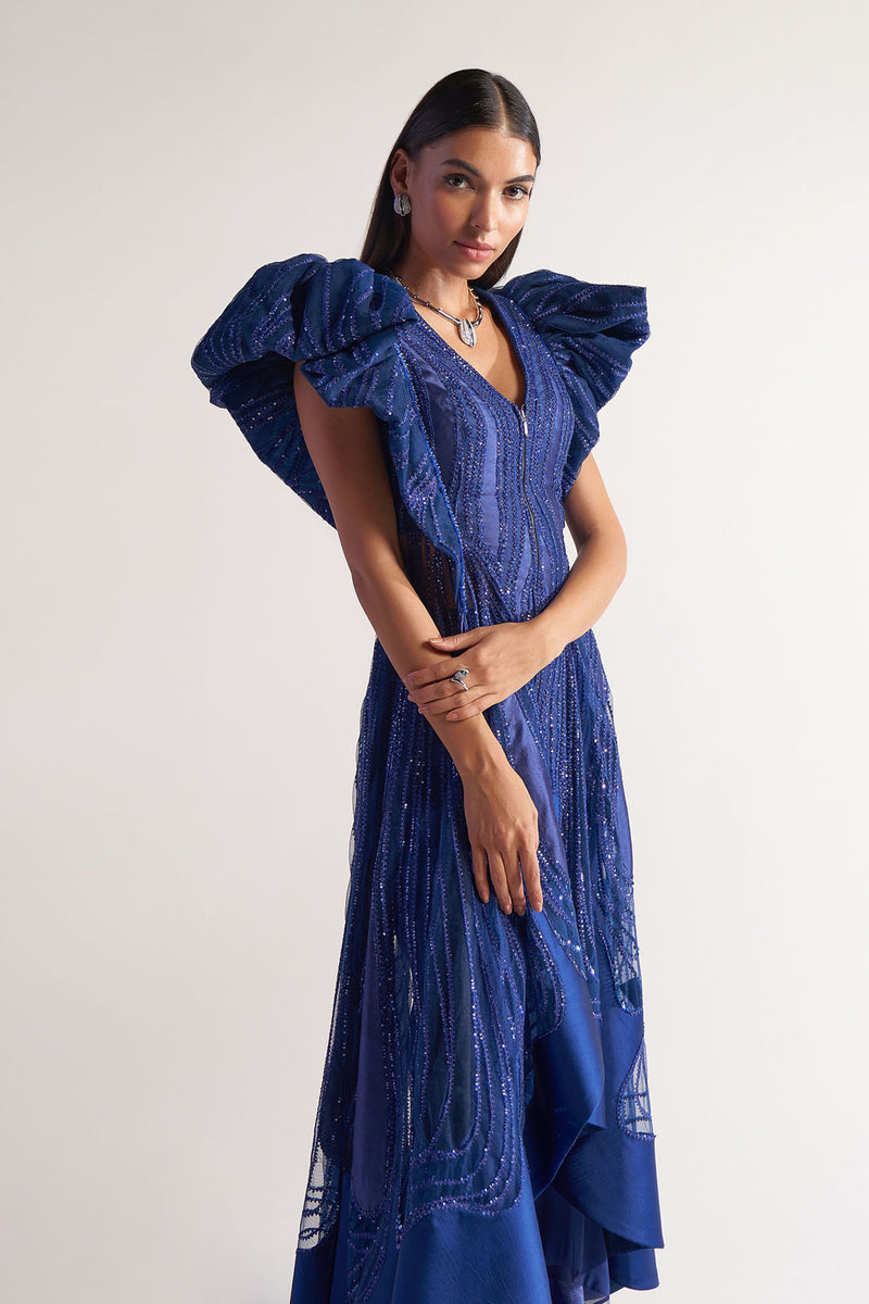 Electric Blue Power Shoulder Jacket